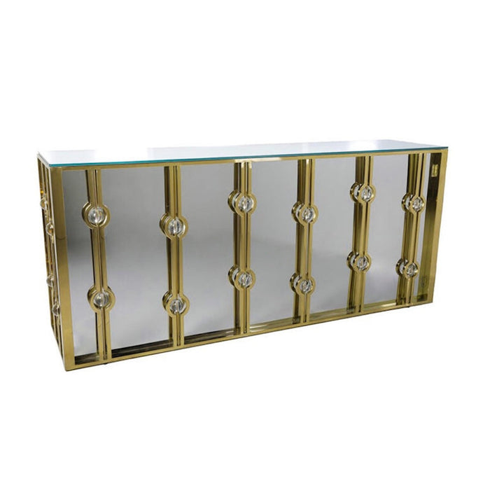 8′ Gold Mirror Bar w/ Ball Design