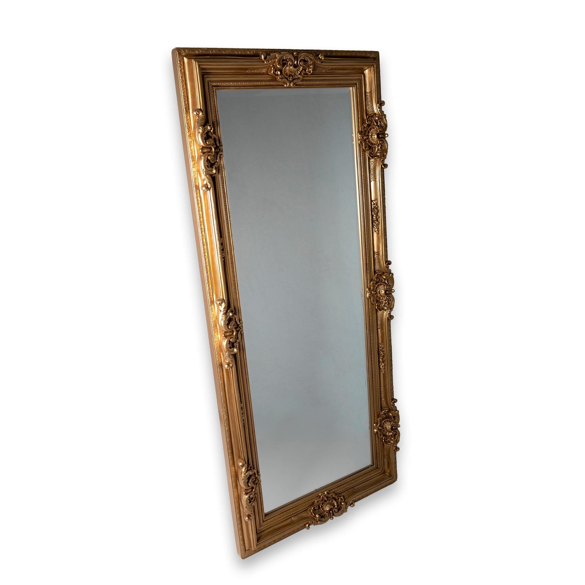 8′ High Mirror w/Gold Frame