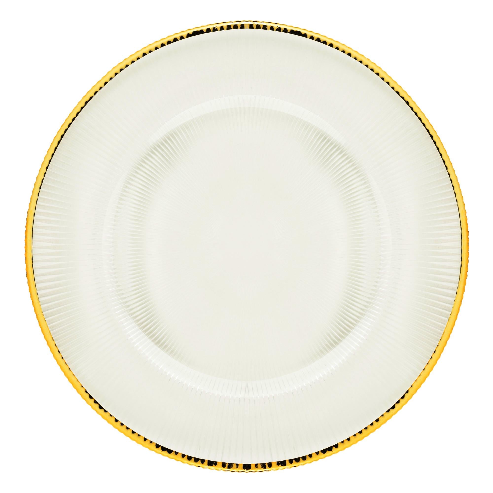 Gold Rim Regal Glass Charger Plate