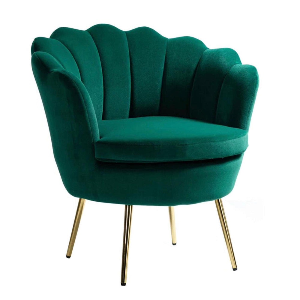 Green Velvet Shell Back Chair