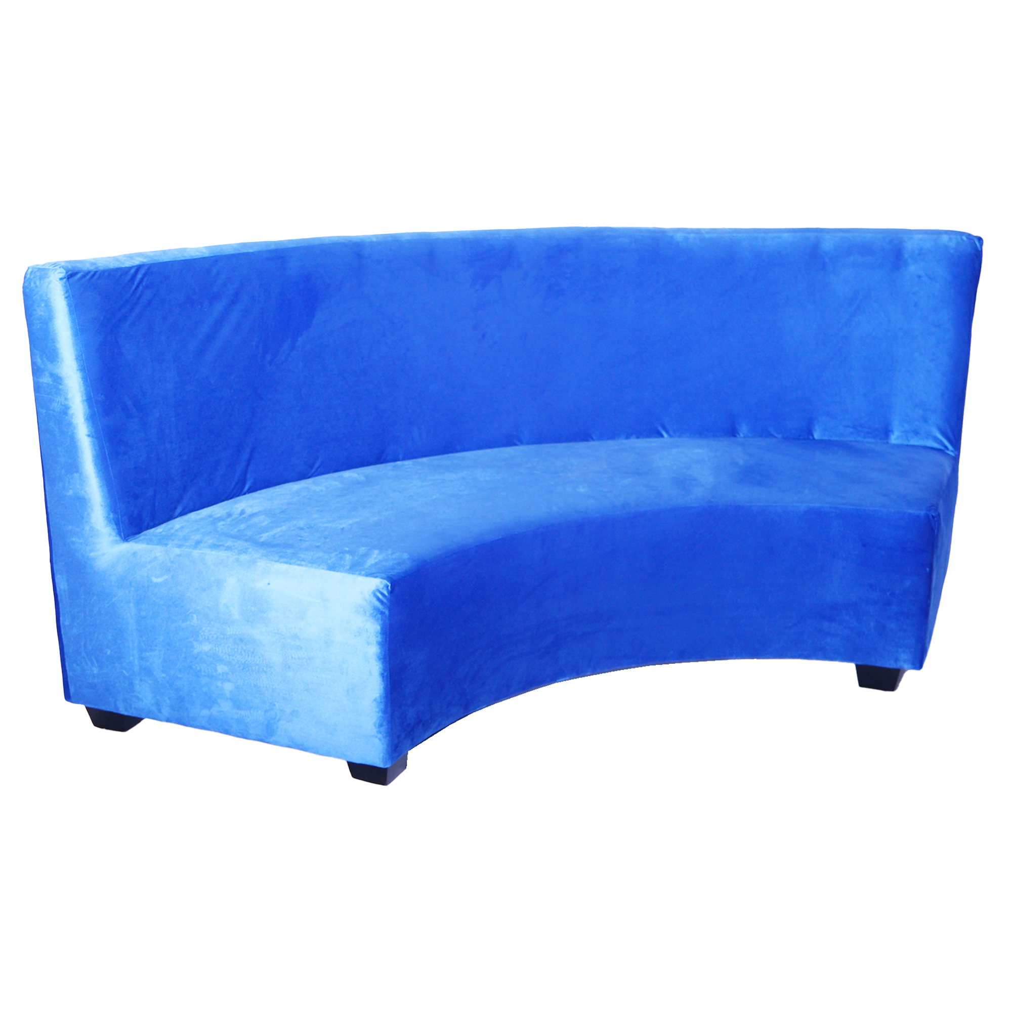 Royal Blue Velvet Curved Booth
