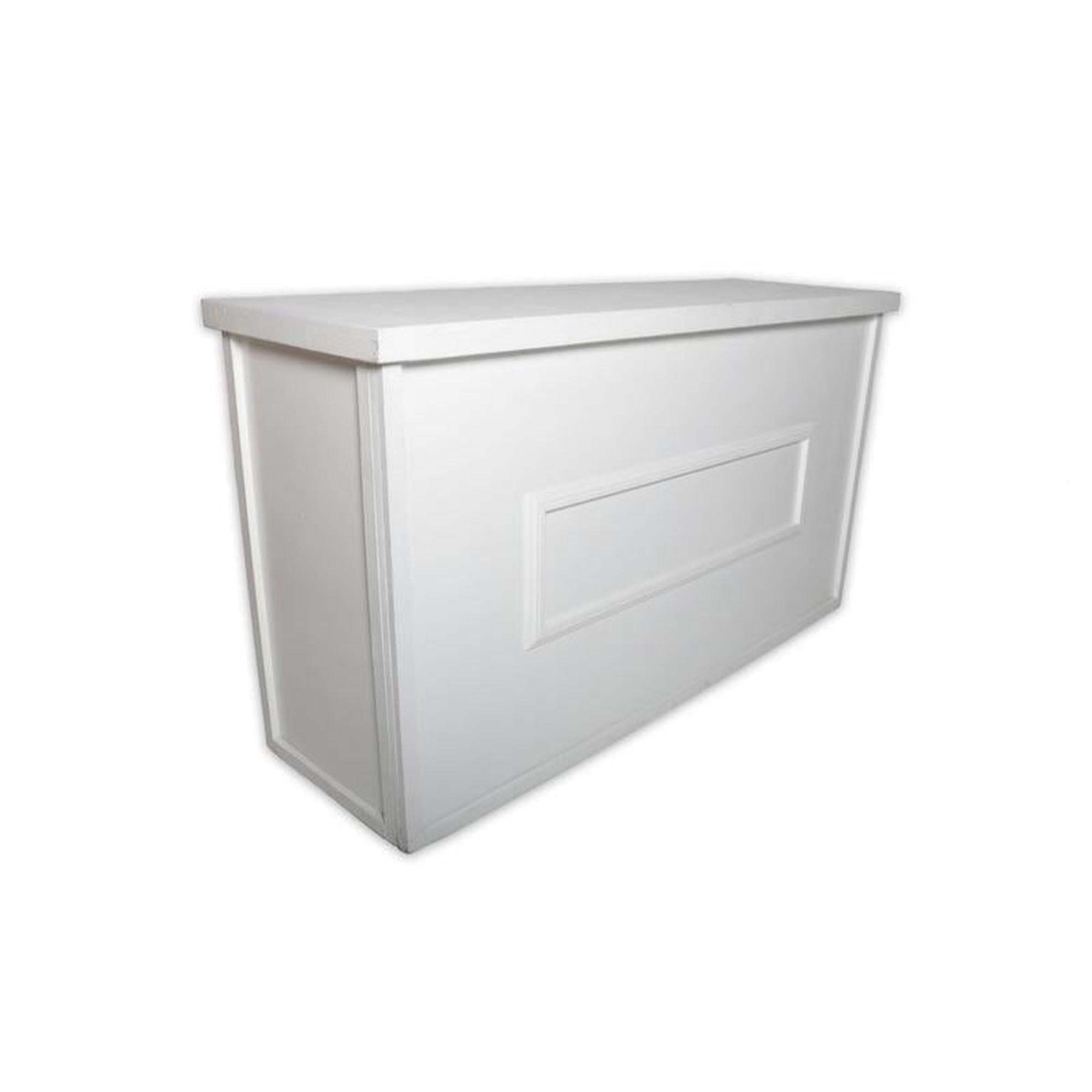 6′ White Solid Bar Rental w/ White Boarder